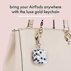 kate spade new york Scattered Flowers Case for AirPods 2 & 1 - Protective Wireless Charging Cover with Keychain (Front LED Visible)