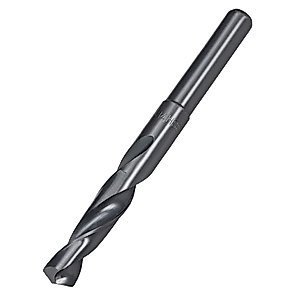 Auniwaig 0.55" Reduced Shank Drill Bit, 14mm Rolling Nitriding Black Oxide High Speed Steel HSS 6542, for Aluminum Plate Copper Wood Stainless Steel