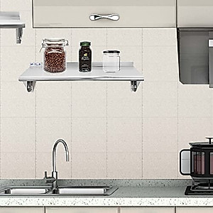 HALLY SINKS & TABLES H Stainless Steel Shelf 18 x 36 Inches, 350 lb, Commercial Wall Mount Floating Shelving for Restaurant, Kitchen, Home and Hotel