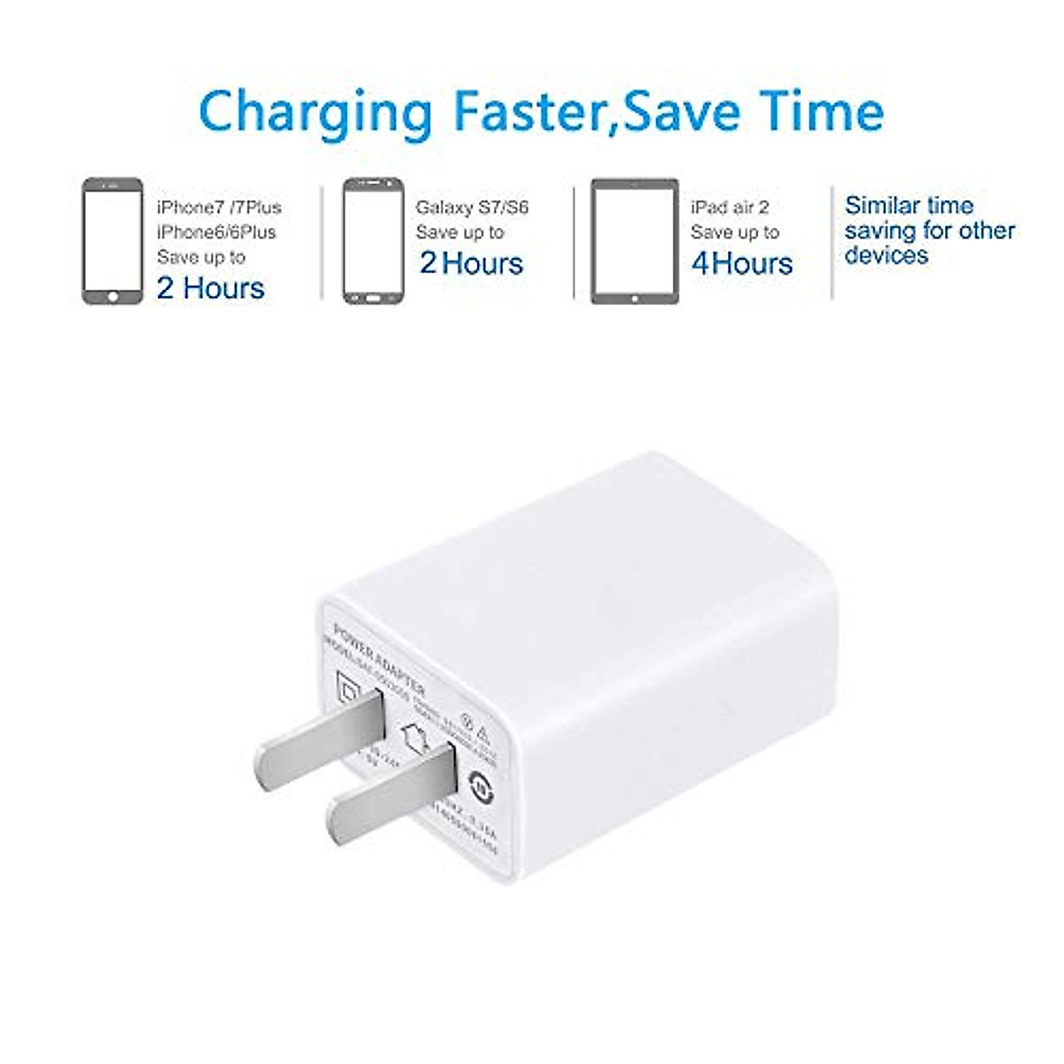 USB Wall Charger FOBSUNLAND ®. USB Wall Plug 5V 2.1A AC Power Adapter Compatible with iPhone,Pad,Samsung,Tablet,Kindle and More (White 2pack)