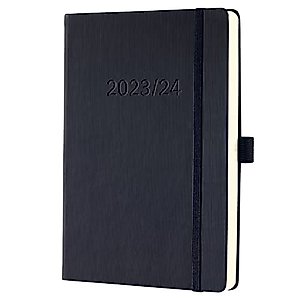 Sigel C2401 Conceptum Weekly Planner 2023/2024, Approx. A5, Approx. A5, Black, Hardcover, 2 Pages = 1 Week, 256 Pages
