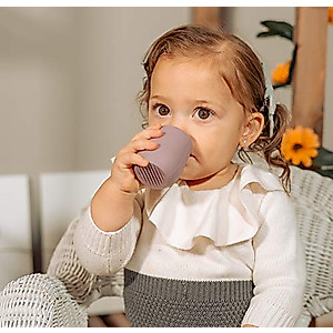 BraveJusticeKidsCo. | Teenie Tiny™ Silicone Developmental Baby-Led Weaning Drinking Cups (2 pack) (Mauve)