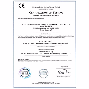 AZ-86031 5 in 1 Water Quality Meter Dissolved Oxygen Tester PH Meter PH Conductivity Salinity Temperature Meter AZ86031