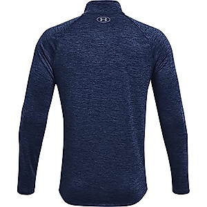Under Armour Men's Tech 2.0 1/2 Zip-Up Long Sleeve T-Shirt , Academy Blue (409)/Steel , X-Large Tall