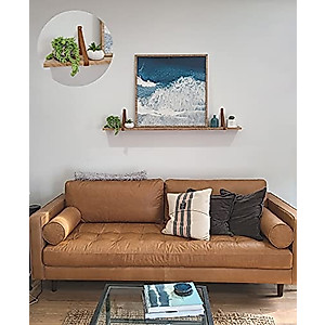 KEYAIIRA - Custom Leather Wall Strap for hanging pillow cushions, Headboards, Banquet strap shelf wall hung hook floating nightstand shelving bracket farmhouse