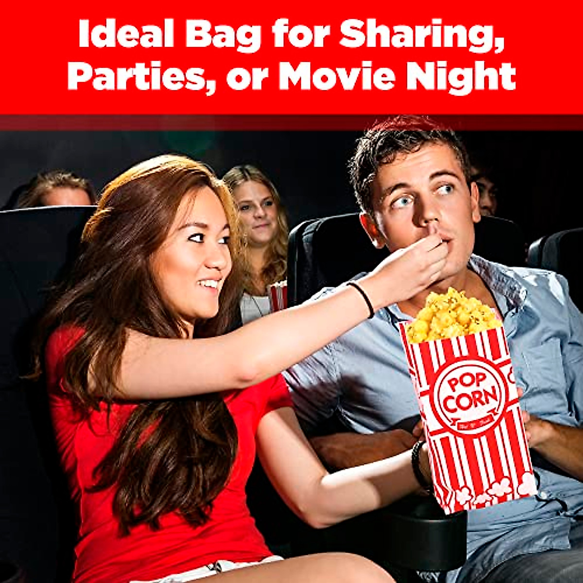 400 Popcorn Bags 1 Once - Perfect Size for Theater, Movies, Birthday Parties Celebration - Great Carnival Light Snacking Bags - Popcorn Bags for Party - Sturdy Paper Bags. (400)