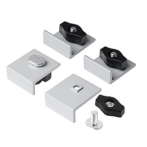 POWERTEC 71821 Bi-Directional Short Stop Kit, T Track Stop Block for T-Track Woodworking, Sanding, and Routing, 4PK