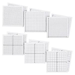 10 Pack Mini Graph Paper Sticky Notes in 6 Designs, 25 Sheets per Pad (3x3 in)
