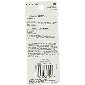 CoverGirl Continuous Color Lipstick, Sugar Almond [010], 0.13 oz (Pack of 5)