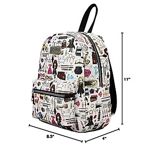 Harry Potter Hogwarts Chibi Characters & Icons All Over Print White Mini Backpack