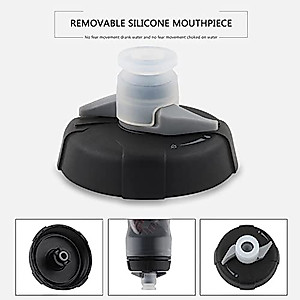 Zsling Bottle Sport Squeeze Insulated Water Bottle 20oz - BPA-Free, Sport & Bike Squeeze Bottle (Black gray-20oz)