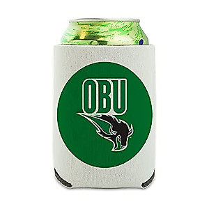 Oklahoma Baptist University Bison Logo Can Cooler - Drink Sleeve Hugger Collapsible Insulator - Beverage Insulated Holder