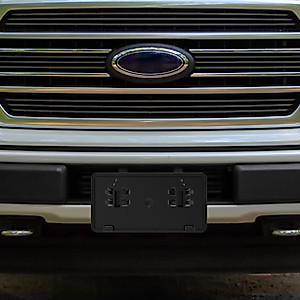 KEWISAUTO Front License Plate Frame for F150 18-20, Black Front Bumper License Plate Bracket Holder Cover for Ford F150 2018-2020 Accessories (1PCS, Replace #JL3Z-17A385-BA)