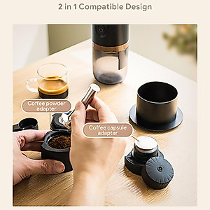 CHANGLKJ Portable Espresso Machine, Travel Espresso Maker with Small Tea Cup, Compatible NS Capsules and Ground Coffee, USB Powered and Super Endurance, for Camping, Travel, RV, Office, Hiking, Home