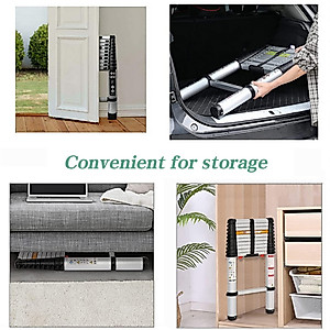 LABLT Aluminum Extendable Ladder Collapsible Ladder Folding Telescoping Ladder, Multi-Use, 330 lbs Capacity, 10.5FT/12.5FT/14.5FT