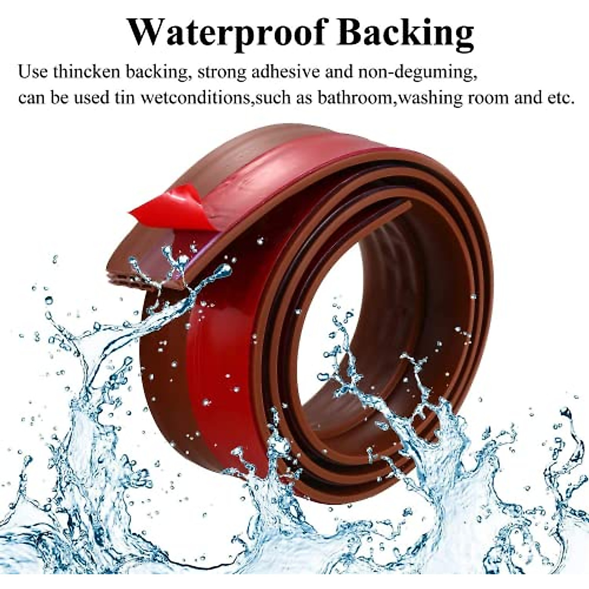 Door Draft Stopper Under Door Draft Blocker Insulator Door Sweep Weather Stripping Noise Stopper Strong Adhesive 2" Width x 39" Length (Brown)