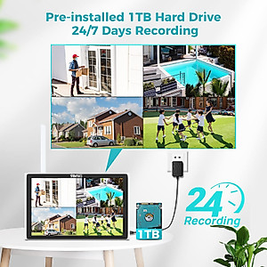 【Face/Human Detection,2K Spotlight,10"Monitor】SOVMIKU Wireless Security Camera System with 1TB Hard Drive,Expandable 8CH WiFi Home Surveillance NVR Kits,4pcs Outdoor Bullet IP Cameras,2-Way Audio