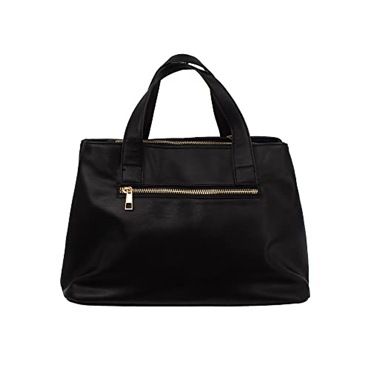 XOXO Women’s Black Chevron Vegan Leather Quilted Pattern Satchel Bag With Adjustable Strap