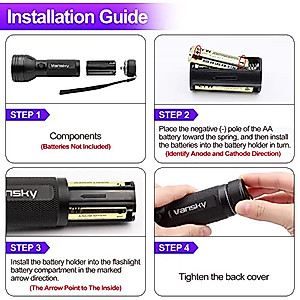 Vansky UV Flashlight Black Light, 51 LED Blacklight Pet Urine Detector for Dog/Cat Urine, Dry Stains, Bed Bug, Matching with Pet Odor Eliminator