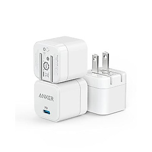 USB C Charger, Anker 3-Pack Fast Charger with Foldable Plug, PowerPort III 20W Cube Charger for iPhone 14/14 Plus/14 Pro/14 Pro Max/13, Galaxy, Pixel 4/3, iPad/iPad Mini, and More (Cable not Included)
