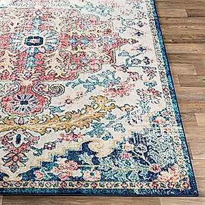 Artistic Weavers Odelia Vintage Bohemian Runner Area Rug,2'7" x 7'3",Garnet/Navy