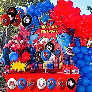 STHBLU 50 PACKS Superhero Party Balloons Birthday Latex Balloons,Superhero party Decoration For Kids Boys