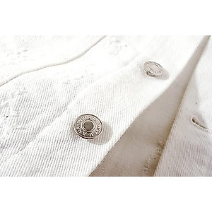 Kedera Fall Outfits for Women 2023 White Jackets Distressed Denim Jacket for Women Classic Trucker Jackets Long Sleeves Button Down Jean Jackets for Women Lightweight Size M Size 8 10