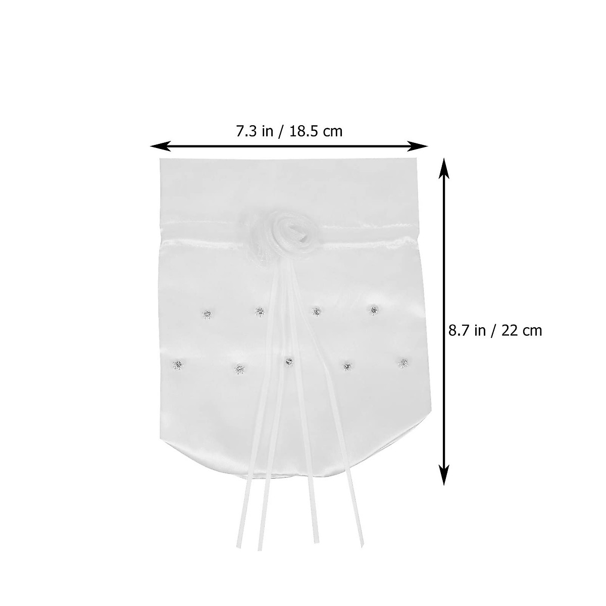 SEWACC Pearl Bag Bridal Purse Wedding Money Bag White Satin Bridal Purse for Women Flower Decorated Handbag Gift Bag Pouch Bag Wedding Supplies Satin Bags Rhinestone Purse