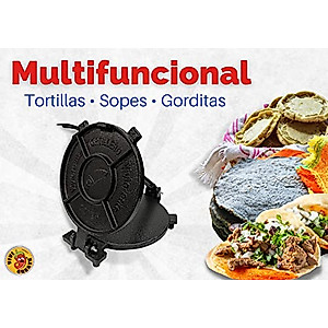 Vivicreate Cast Iron Tortilla Press 7.5 Inch. Tortilla Maker, Dough Press,Flour Tortilla press, Rotis Press, Grey Color