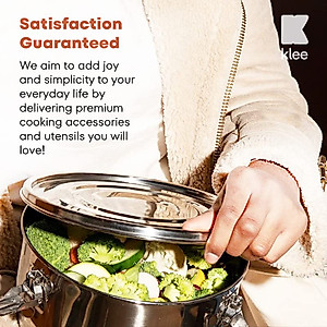 Klee 2 pc Stainless Steel Food Storage Container Set With Lids - Easy Clean, Smell-Proof, Airtight & Leakproof Containers - Large and Extra Large Sizes (50, 67 fl oz) - 304 Stainless Steel