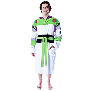 Disney Men's Toy Story Buzz Lightyear Costume Ultra-Soft Fleece Plush Hooded Robe Bathrobe (2X/3X)