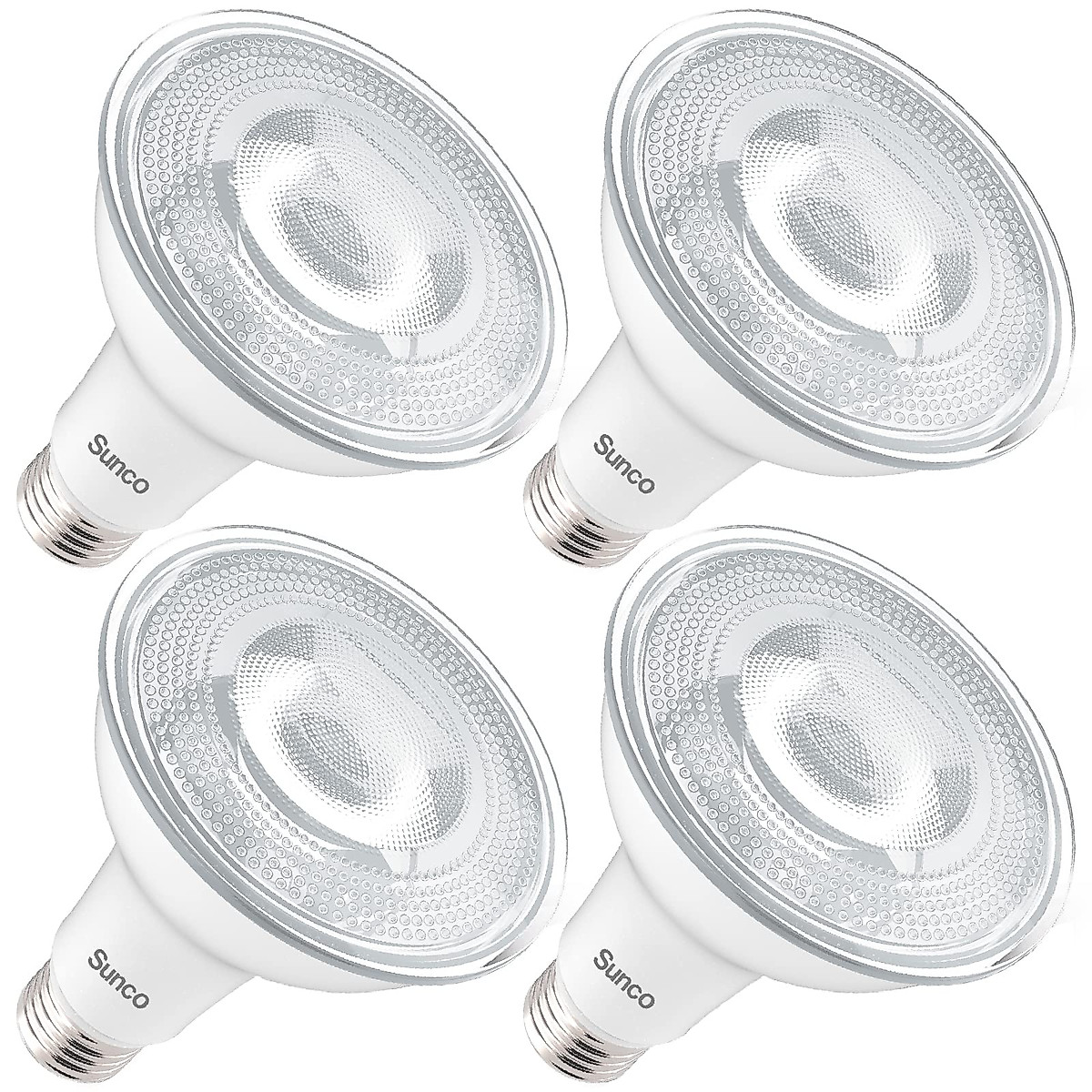 Sunco Lighting - 4 Pack Dusk to Dawn Light Bulbs Flood Light Outdoor PAR30 LED Photocell Sensor 11W=75W, 5000K Daylight, 850 LM, IP65 Waterproof, Light Sensing Auto On/Off Security Porch Light, UL