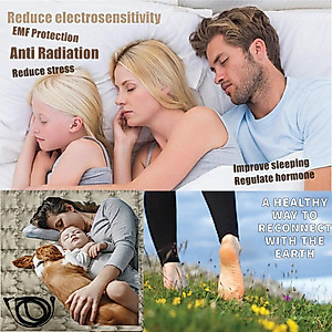 Amradield RF EMI Reducing Earthing Grounded Silver Blankets & Throws Plush Pad Sheet Mats for Bed Sofa or Seat 20x27inch