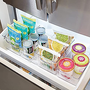 iDesign Plastic Fridge and Freezer Organizer Bin with Integrated Handles – 10” x 5” x 6”, Clear