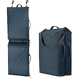 CleverMade Hanging Laundry Hamper Bag with Over the Door Hooks; Space Saving Organization, Great for a Dorm Room, Closet, Bathroom, or Small Bedroom - Shadow Gray/Stone Gray, 2 Compartments