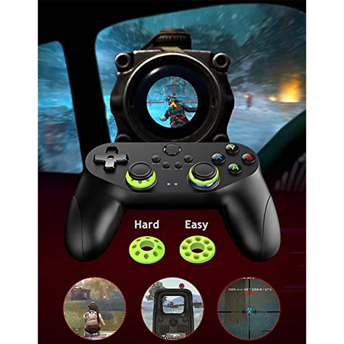 Murciful Silicone Soft Precision Rings Aim Assist Rings Motion Control Compatible with Playstation 5,Playstation 4,Xbox, Xbox one,Xbox Series X,Pc Gamepads,Power A（5 Black 5 White 5 red 5 Green）