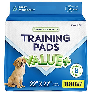 Puppy Pads Pet Pee Pads for Dogs & Puppy Training [100-COUNT] Potty Pads for Dogs 22" x 22" Leak-Proof Dog Pee Pads - Quick-Dry Surface - Heavy Duty Absorbent Disposable Dog Wee Pad Bulk Pack