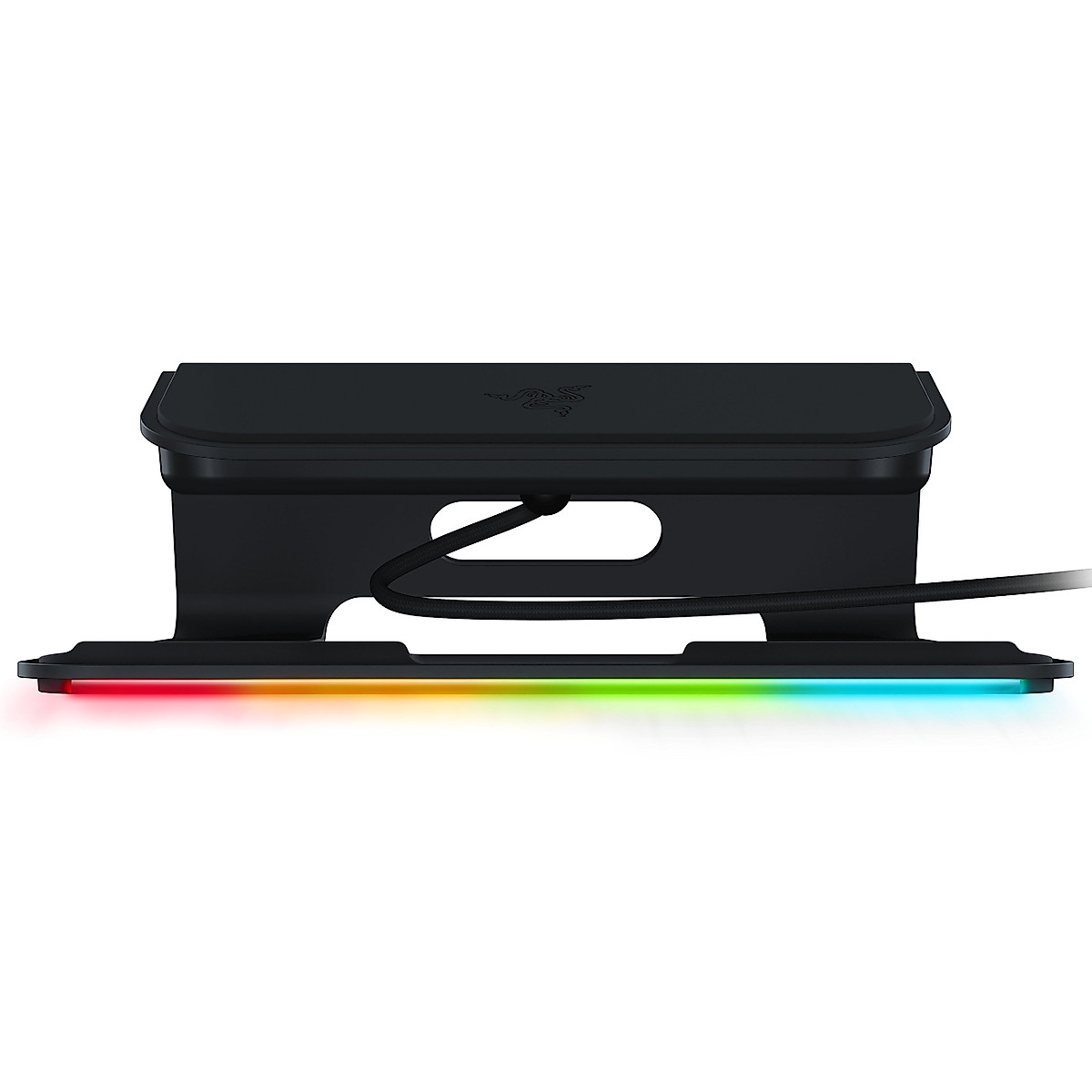Razer Laptop Stand Chroma: 3-Port USB 3.0 Hub - Ergonomic Design - Anodized Aluminum Construction - Customizable Chroma RGB Lighting - Matte Black