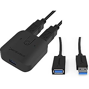 SABRENT USB 3.0 Sharing Switch for Multiple Computers and Peripherals LED Device Indicators + 22AWG 3 Feet USB 3.0 Extension Cable