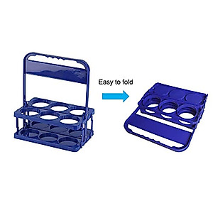 Foldable Plastic Drink Carrier, Beverage Delivery Holder Compatible with Grubhub Doordash Instacart Postmates Eats Car Drivers, Catering, Restaurant (Blue)