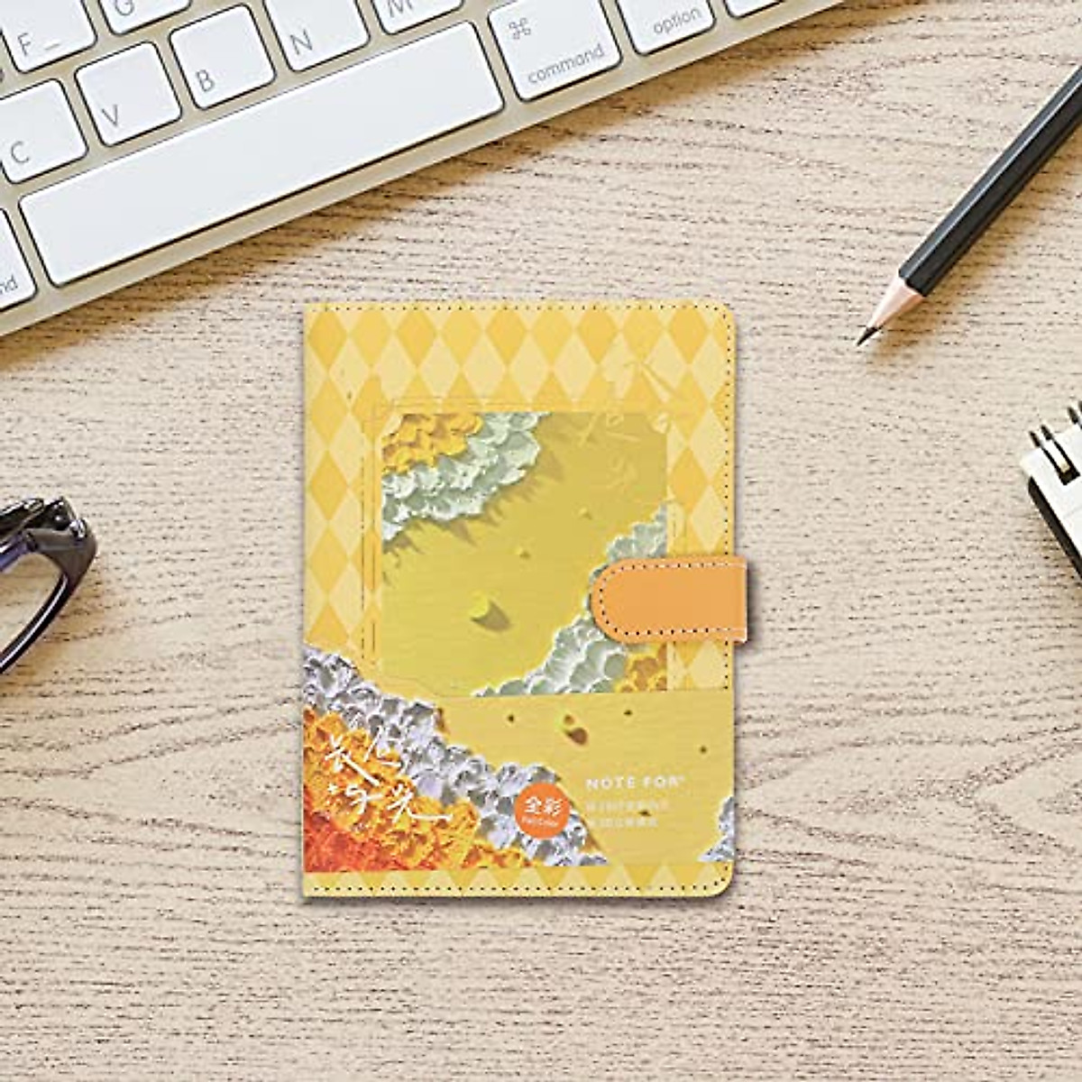 DEPILA 3 pcs Leather Small Stationery Stamping Writers Button Notepads Notebook Natural Note Writing Hardcover Account Memo Multipurpose Notepad Office Journal Plan School Subject Travel Note pad ( Co
