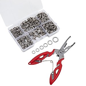 GREATFISHING X Strong 240PCS High Strength Heavy Stainless Steel Split Ring Lure Tackle Connector with Fishing Pliers 30lb to 120lb Test