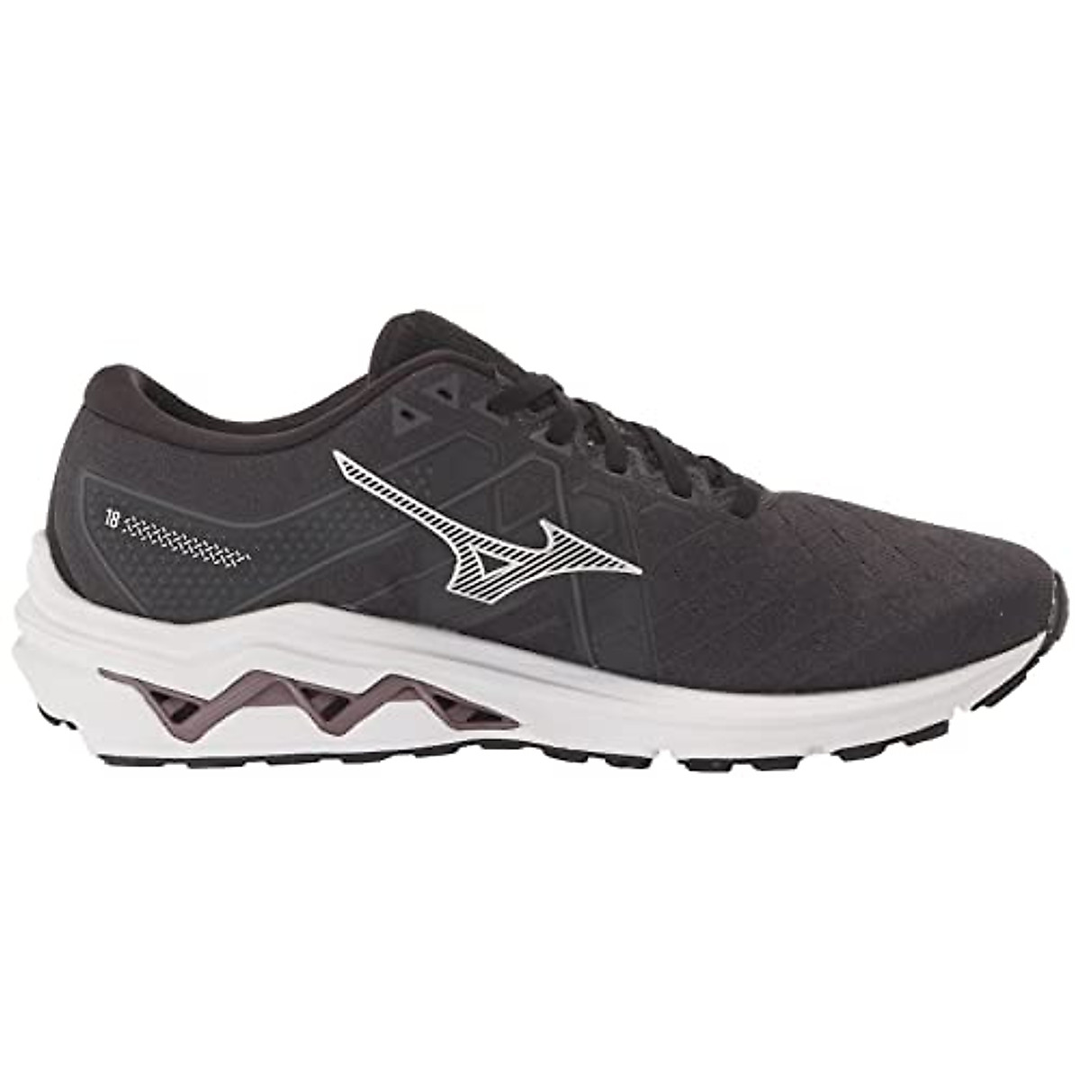 Mizuno Women's Wave Inspire 18 Running Shoe, Black/Silver, 10