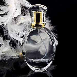 JJKMALL 50ml 1.7 oz Vintage Oval Shape Spray Bottle Refillable Crystal Glass Atomizer Empty Fine Mist Spray Perfume Bottles 1pc Funnel Filler 1PC 3ml Dropper 1pc Storage Gift Bag