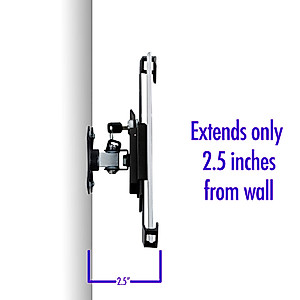 Compact Wall Mount – CTA Security Wall Mount with Lock & Key System for iPad 10th Gen 10.9" - iPad 7th/8th/9th Gen 10.2" - Galaxy Tab S3 - Surface Go 3 & Other 7-14” Tablets - Black (PAD-CSWM)