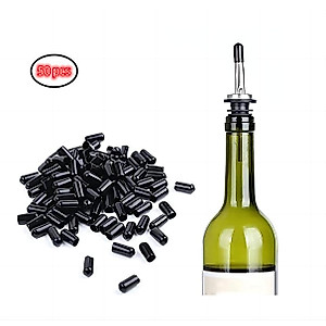 50 Pcs Pourers Dust Covers Olive Oil Liquor Bottle Pour Spout Cover Rubber Caps (Not Include the Spout)