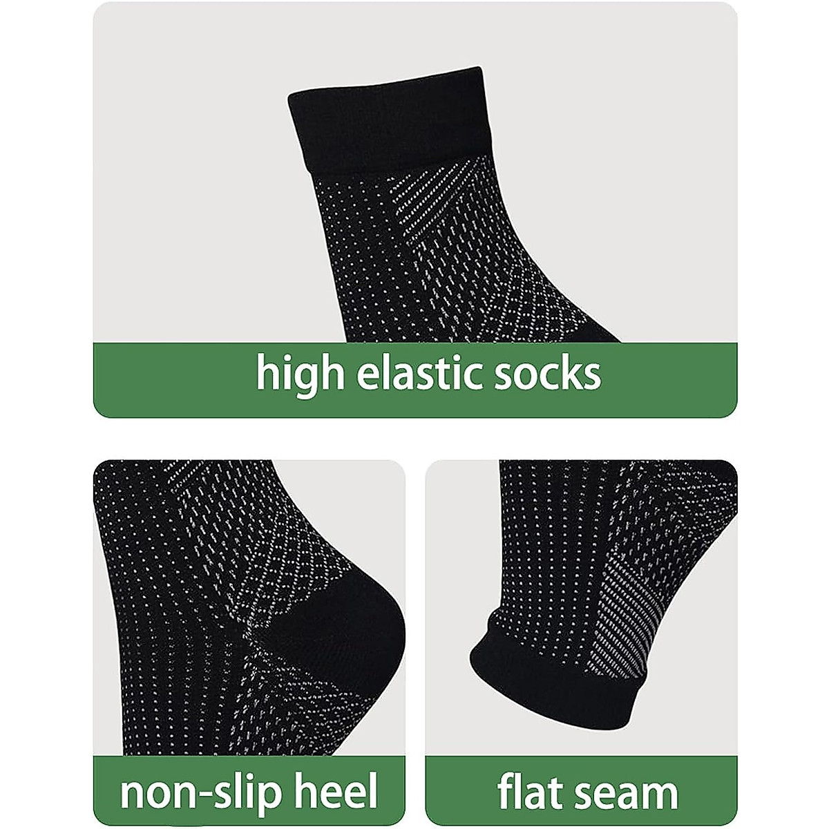 Stunor Dr.Neuropathy Socks, Soothe socks for Neuropathy,Dr.Neuropathy Socks for Foot,Soothe Socks Arch Support for Women Men,Ankle Brace Compression Support (Large/X-Large, Black)