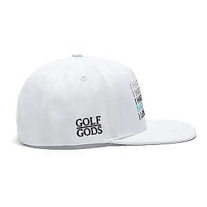 Golf Gods - I Hate Golf White Snapback Golf Hat - Flat Brim, One Size