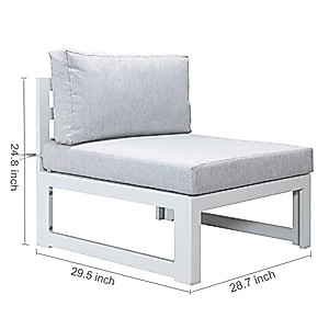 NICESOUL® 8Pcs Outdoor Aluinum Patio Sofa Set Sofa Conversation Sets Contemporary Furniture Sectional Sofa for Garden Pool Backyard