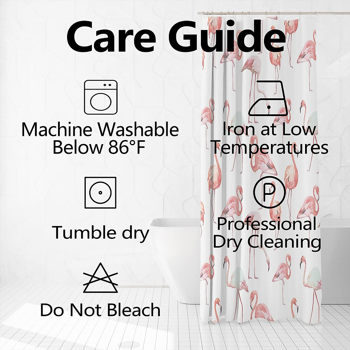 Uiiooazy Pink Flamingos for Bathroom Shower Curtain Nature Animal Shower Curtains Cloth Birds Fabric Shower Curtain with Hooks for Girls 48x72 inches